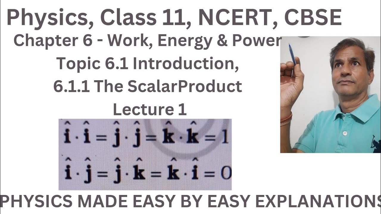 Physics Class 11,NCERT,CBSE,Chapter 6 Work, Energy..., Topic 6.1 I & 6. ...