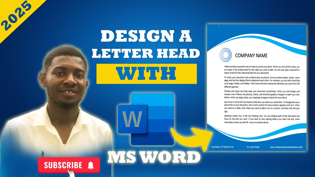 How to Design a Simple Letterhead Using MS Word | Easy Tutorial - YouTube