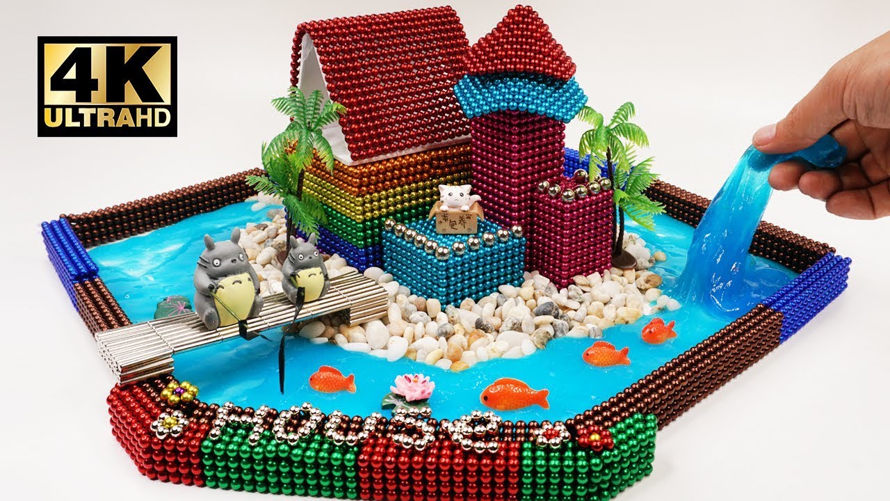 ASMR - How To Make Beautiful Villa House in Lake with Magnetic Balls ...