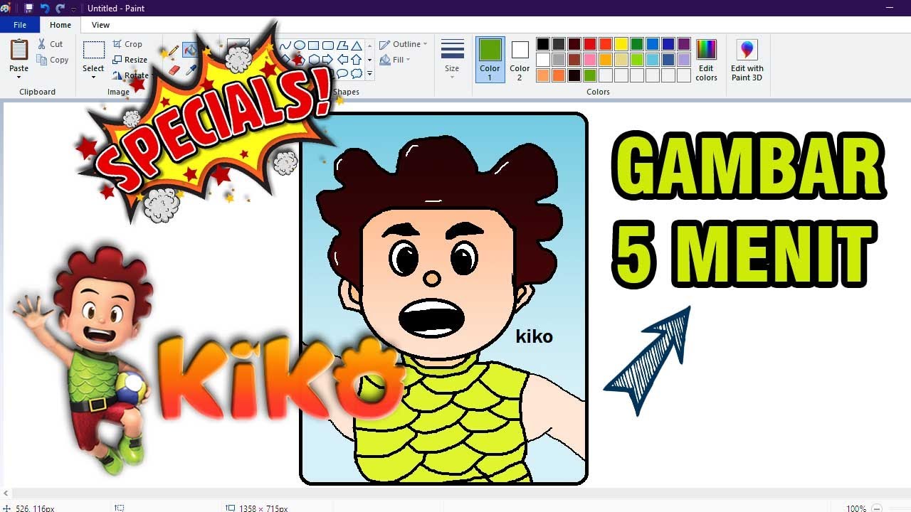 Gambar mudah 5 menit flim kiko kartun - YouTube