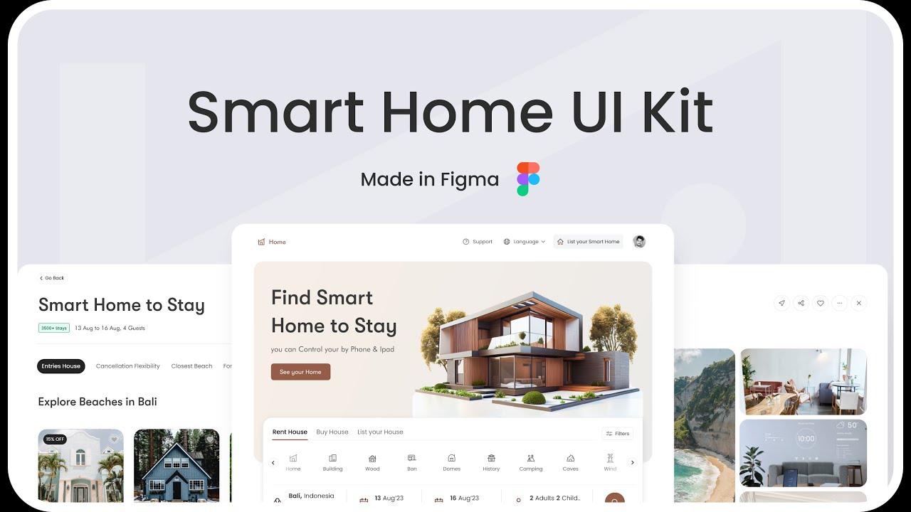 Design a professional smart home UI kit using Figma with consistent ...