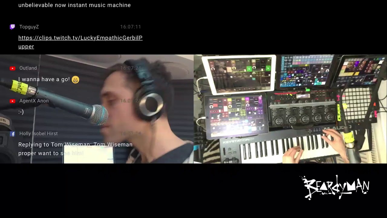 This is a test of Beardyman's new upgraded Live streaming setup - YouTube