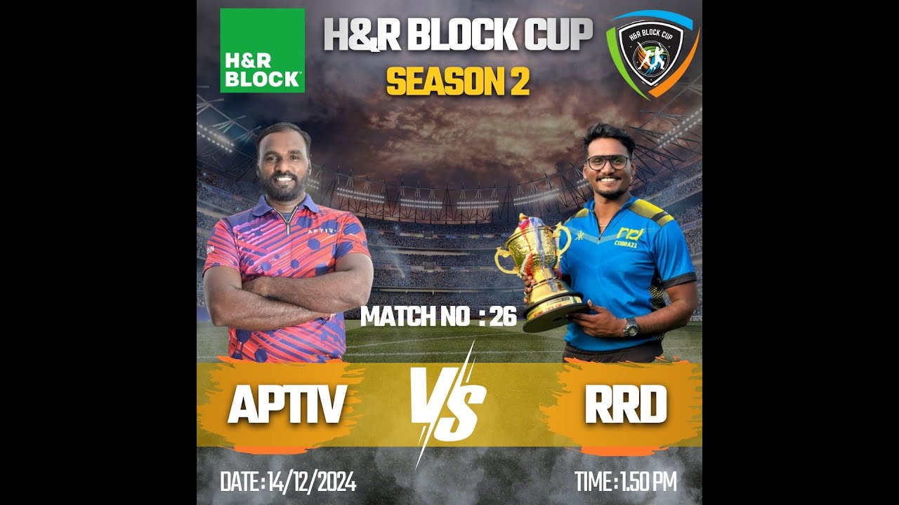 H&R BLOCK CUP || MATCH - 26 || RRD COBRAS Vs APTIV - YouTube