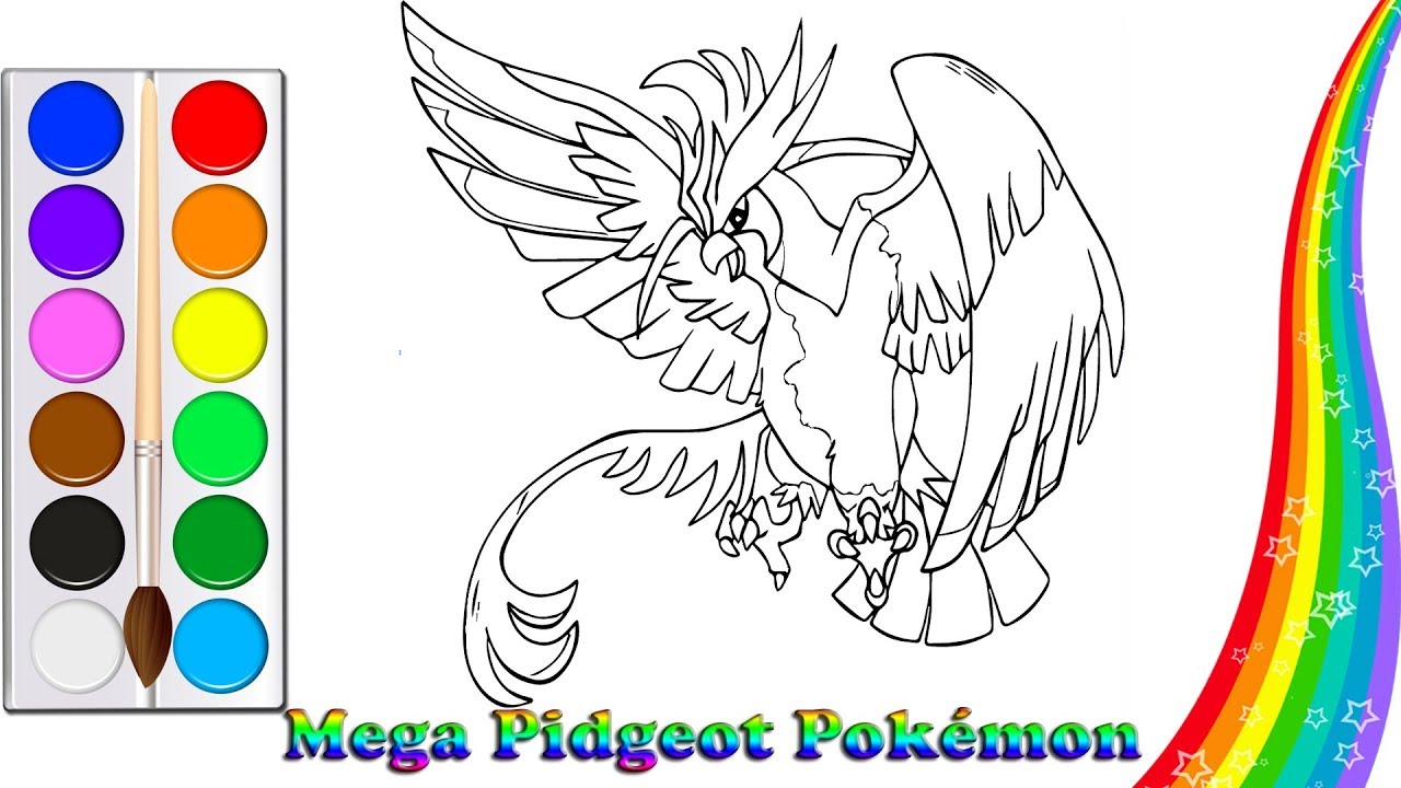 Colorear Fénix - Mega Pidgeot Pokémon | Pintar para niños pequeños y ...