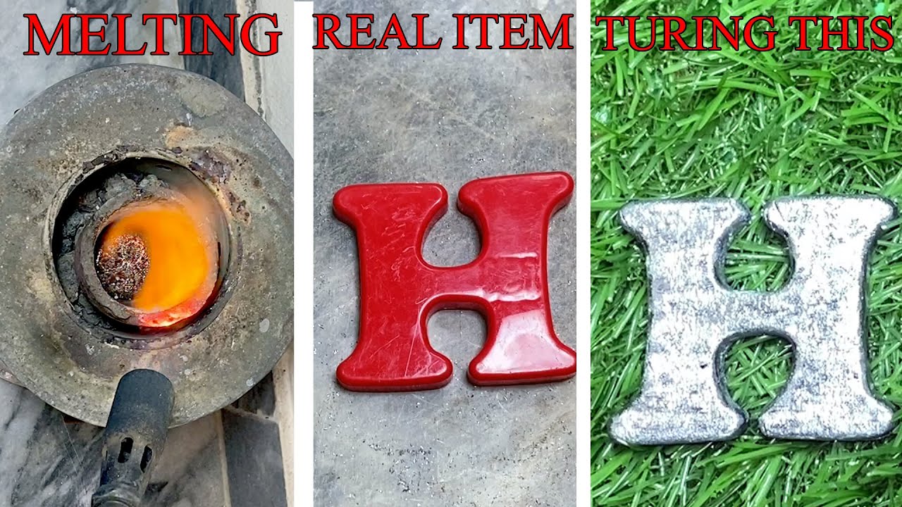 DIY Hot Metal Casting || Turning Metal into the Letter H ||Casting ...
