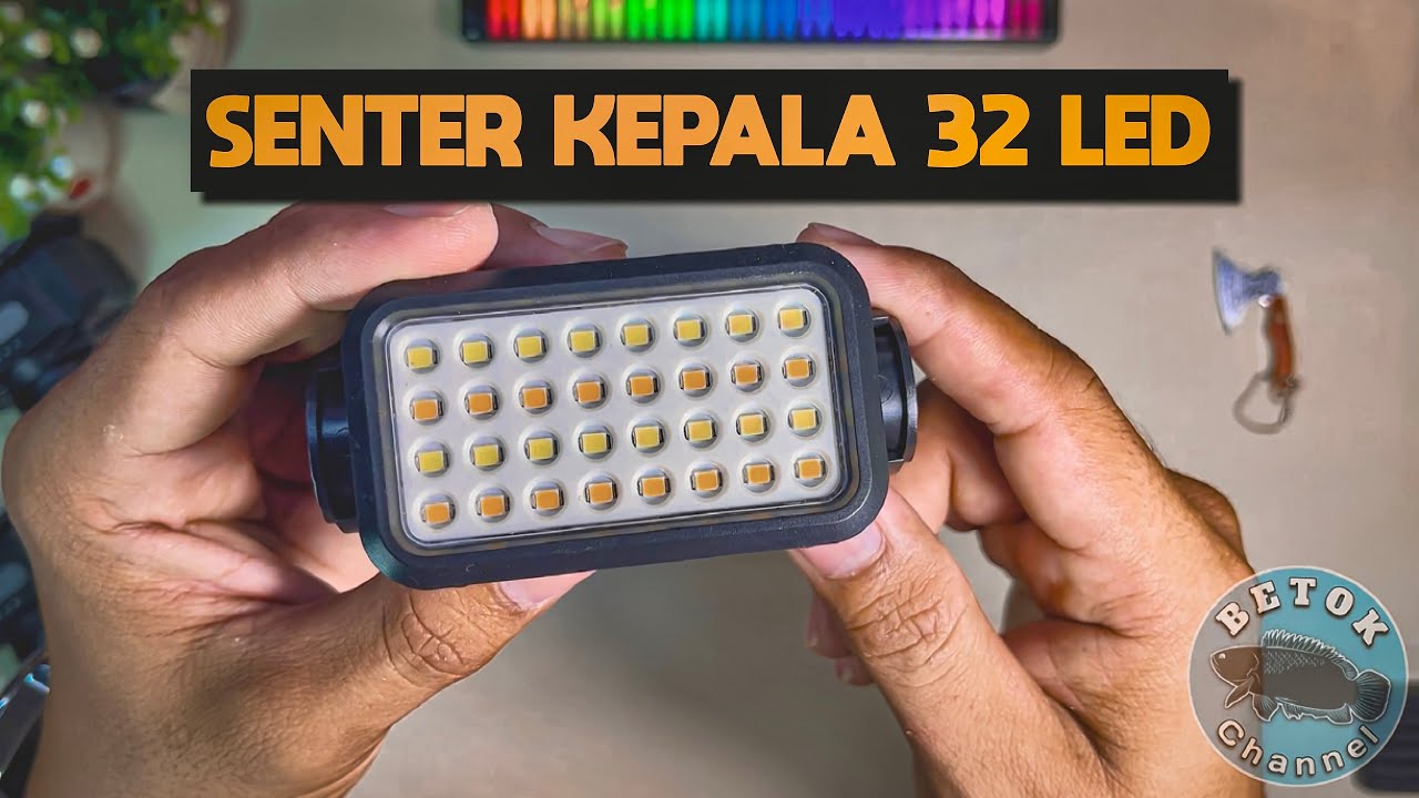 SENTER KEPALA 32 LED || BISA 2 WARNA KUNING DAN PUTIH - YouTube