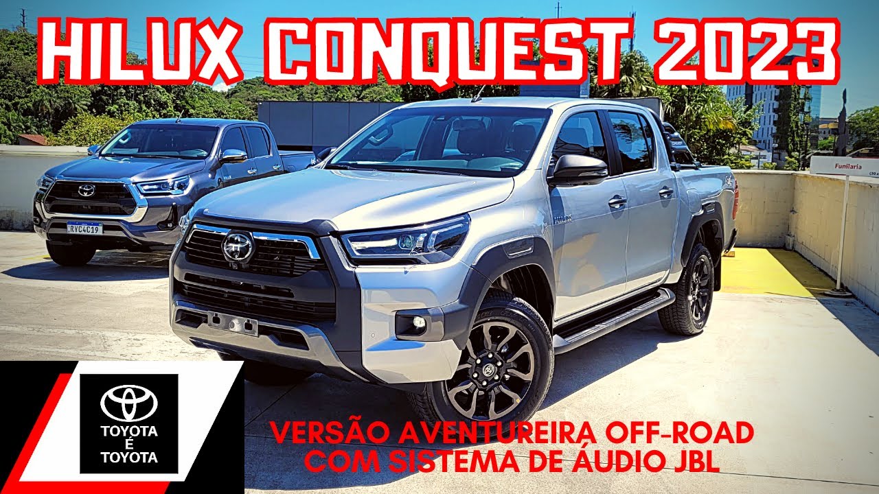 TOYOTA HILUX CONQUEST 2023 TURBO DIESEL 4X4 0KM COM ACC E CÂMERA 360 ...