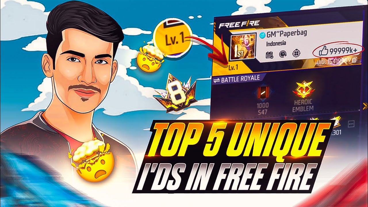 FREE FIRE TOP 5 UNIQUE ACCOUNTS 🫨 GHOSTS ACCOUNTS FREE FREE 💀 #freefire ...