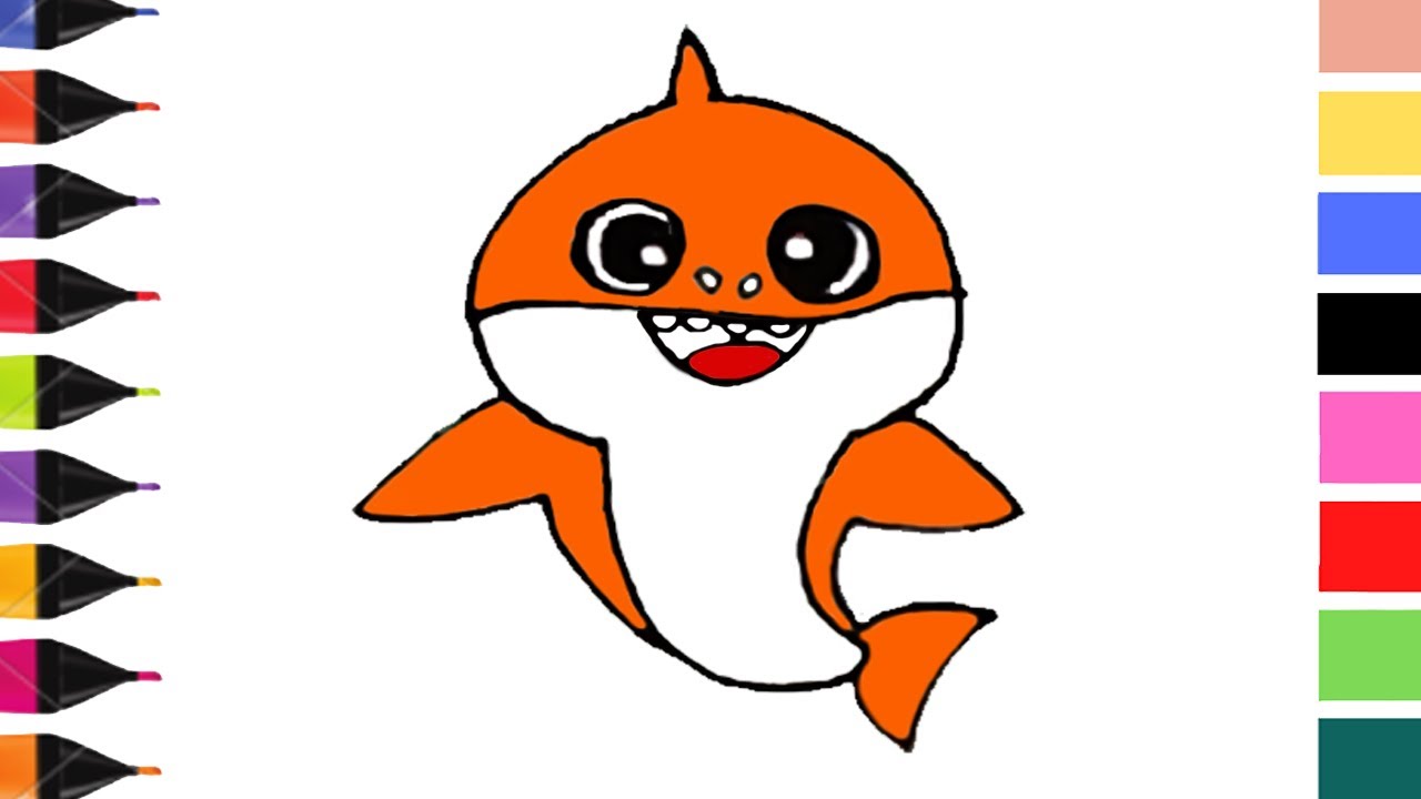 Baby Shark Drawing Easy | How to Draw Baby Shark | Drawing Baby Shark ...