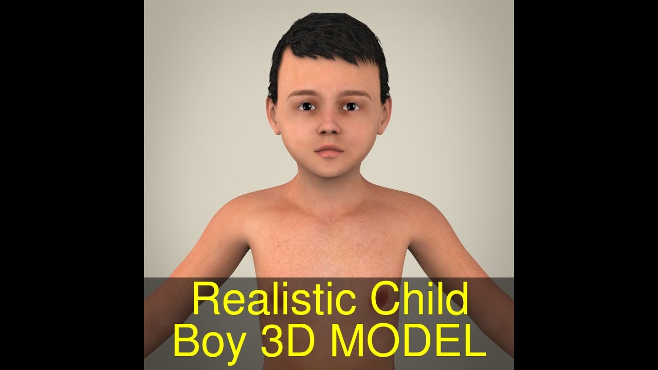 3D Model of Realistic Child Boy Review - YouTube