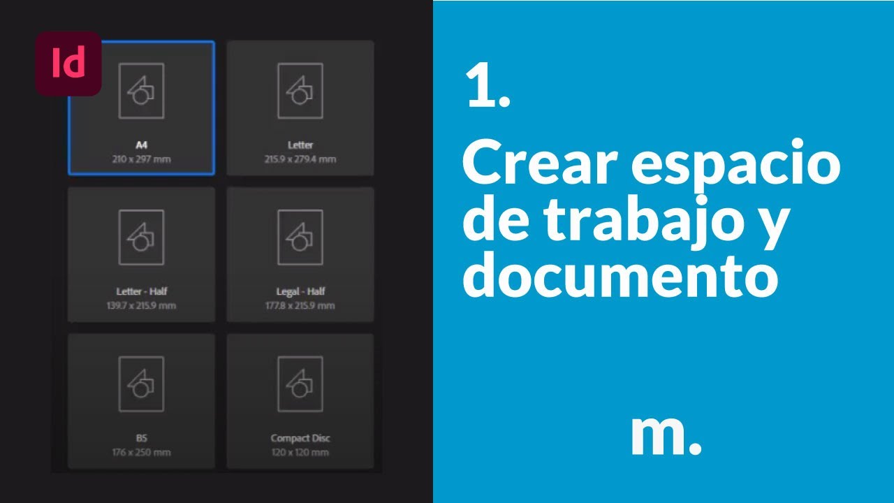 1. Espacio de trabajo y creación de un documento | Adobe InDesign - YouTube