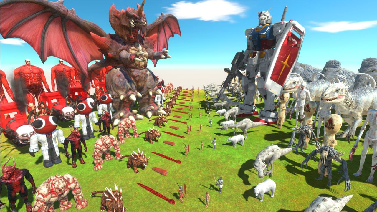REVENGE WAR - DESTROYAH TEAM vs GUNDAM TEAM - Animal Revolt Battle ...