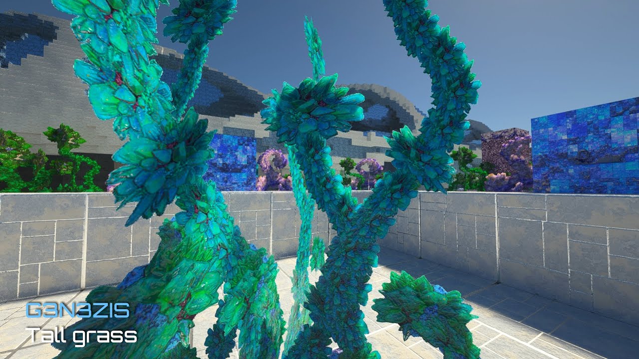 Minecraft texture pack G3N3ZIS HD. Tall grass Alien style 1024x1024 ...