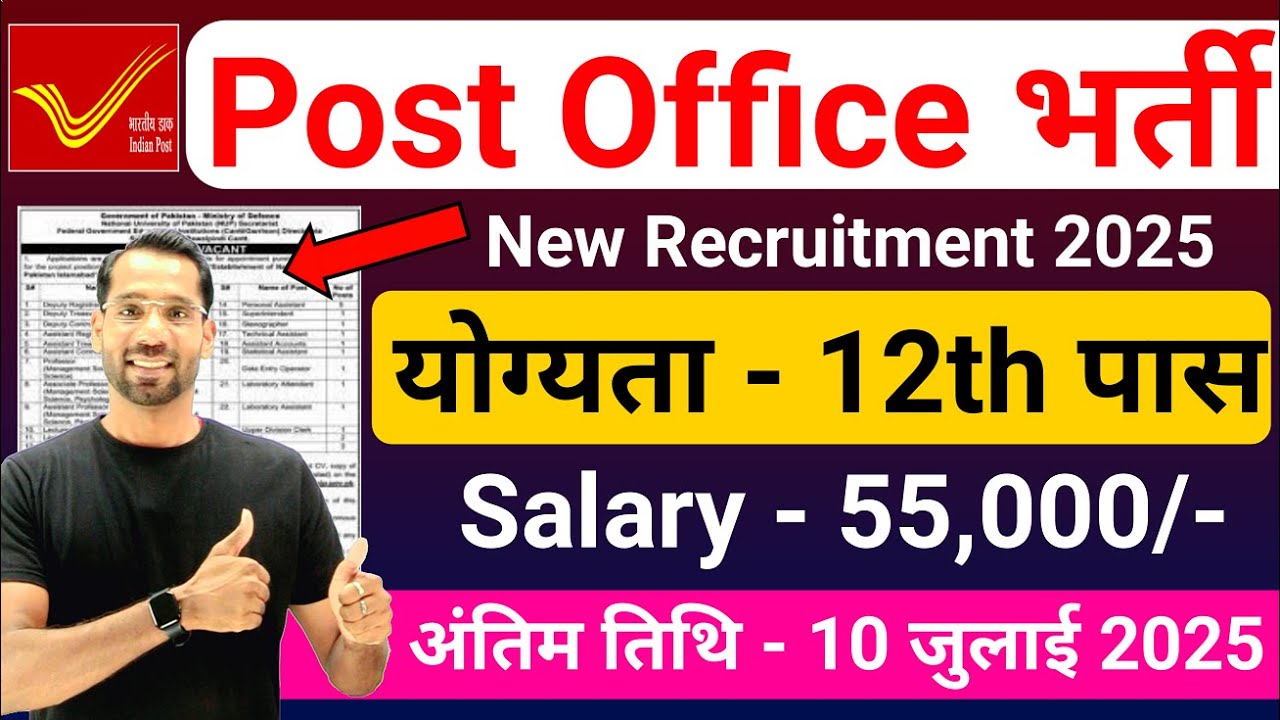 India Post New Vacancy 2025 | Post Office Recruitment 2025 | 12th Pass ...
