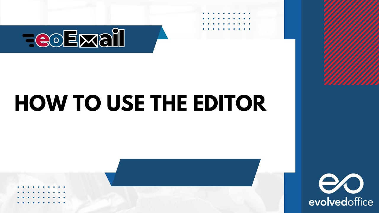 How to Use the Editor - YouTube
