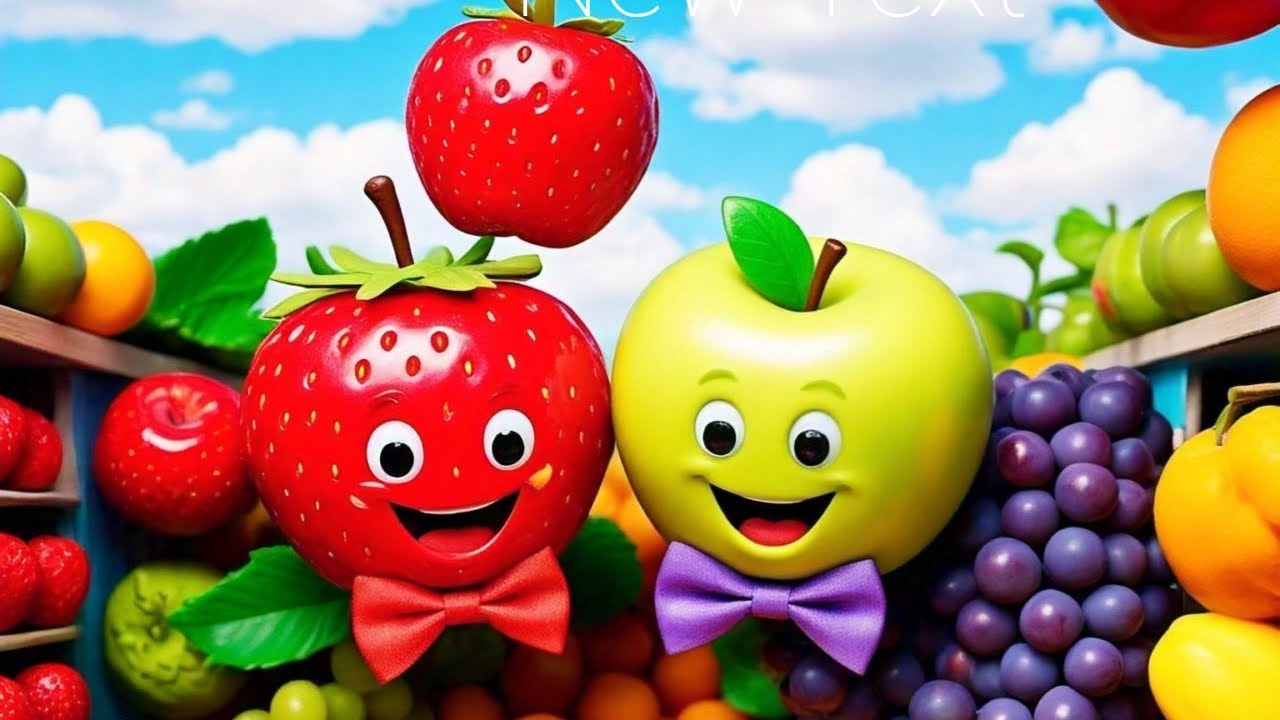 Five little cute fruits song for nursery kids & babies l Learn fruits ...