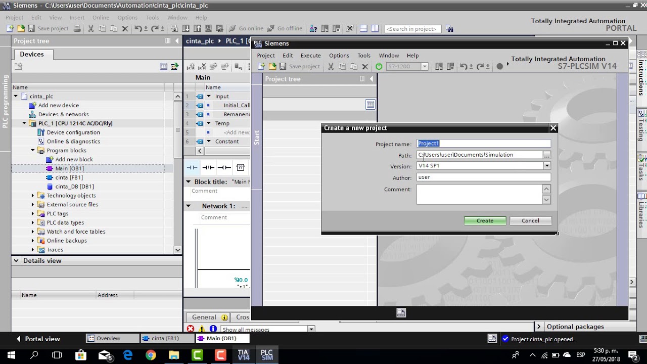 CINTA TRANSPORTADORA USANDO TIA PORTAL - YouTube