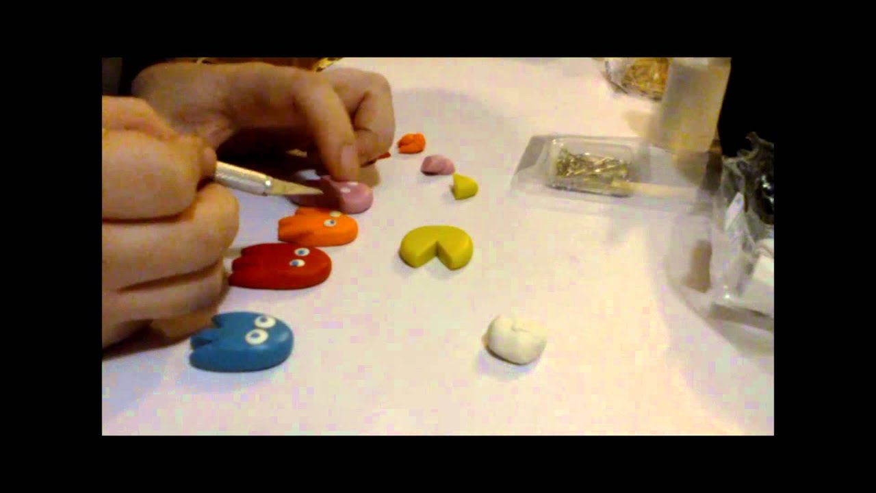 Polymer clay Pac Man magnets - YouTube