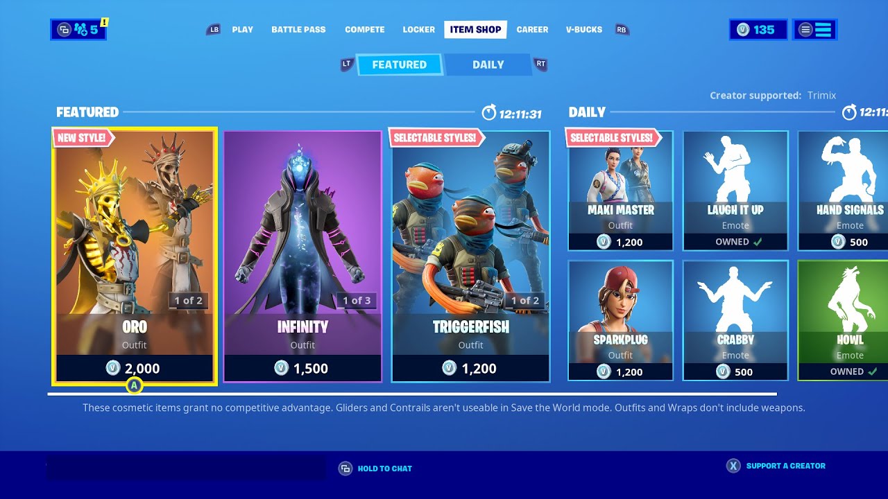 New 14/05/2020 Item Shop in Fortnite (Oro skin, Infinity skin ...