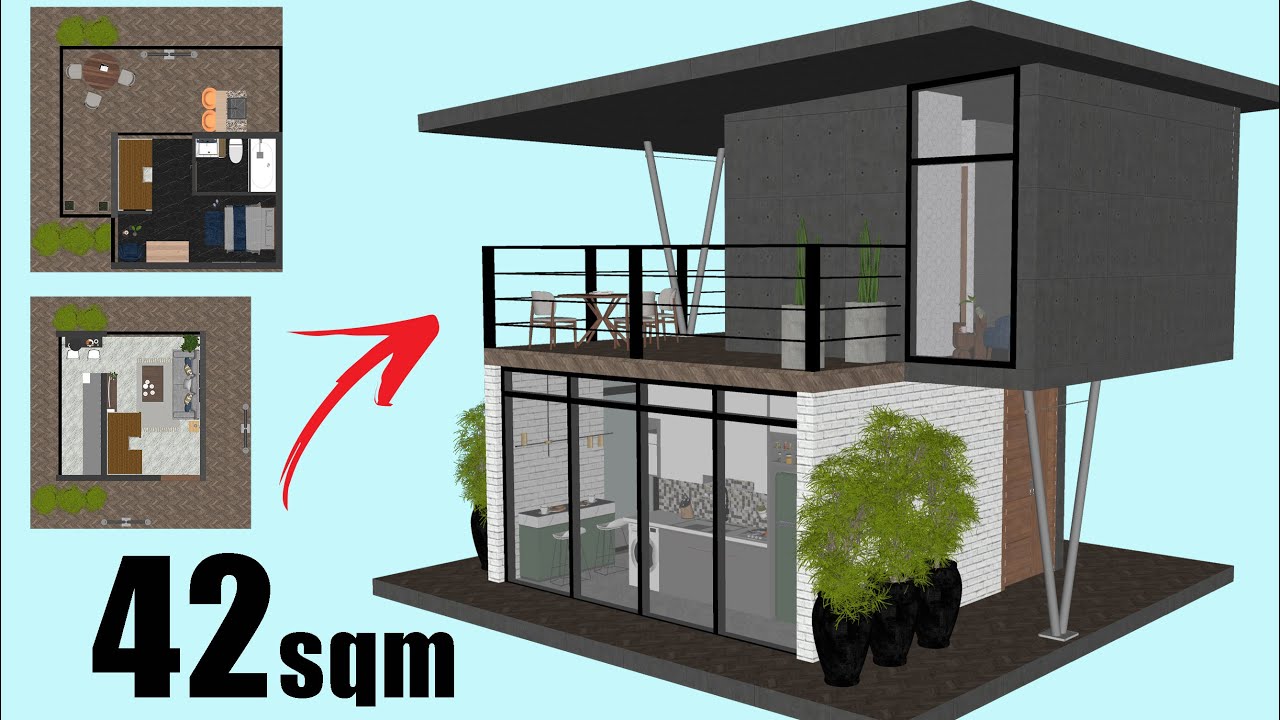 SMALL TWO FLOOR HOUSE DESIGN 42SQM / READY TO LIVE - YouTube