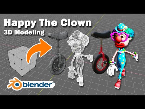 Making Happy The Clown | Blender 3D - YouTube