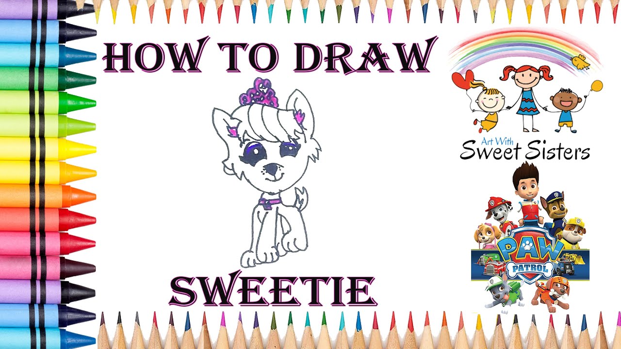 How to Draw Sweetie 🦴 Paw Patrol 🐕 - YouTube