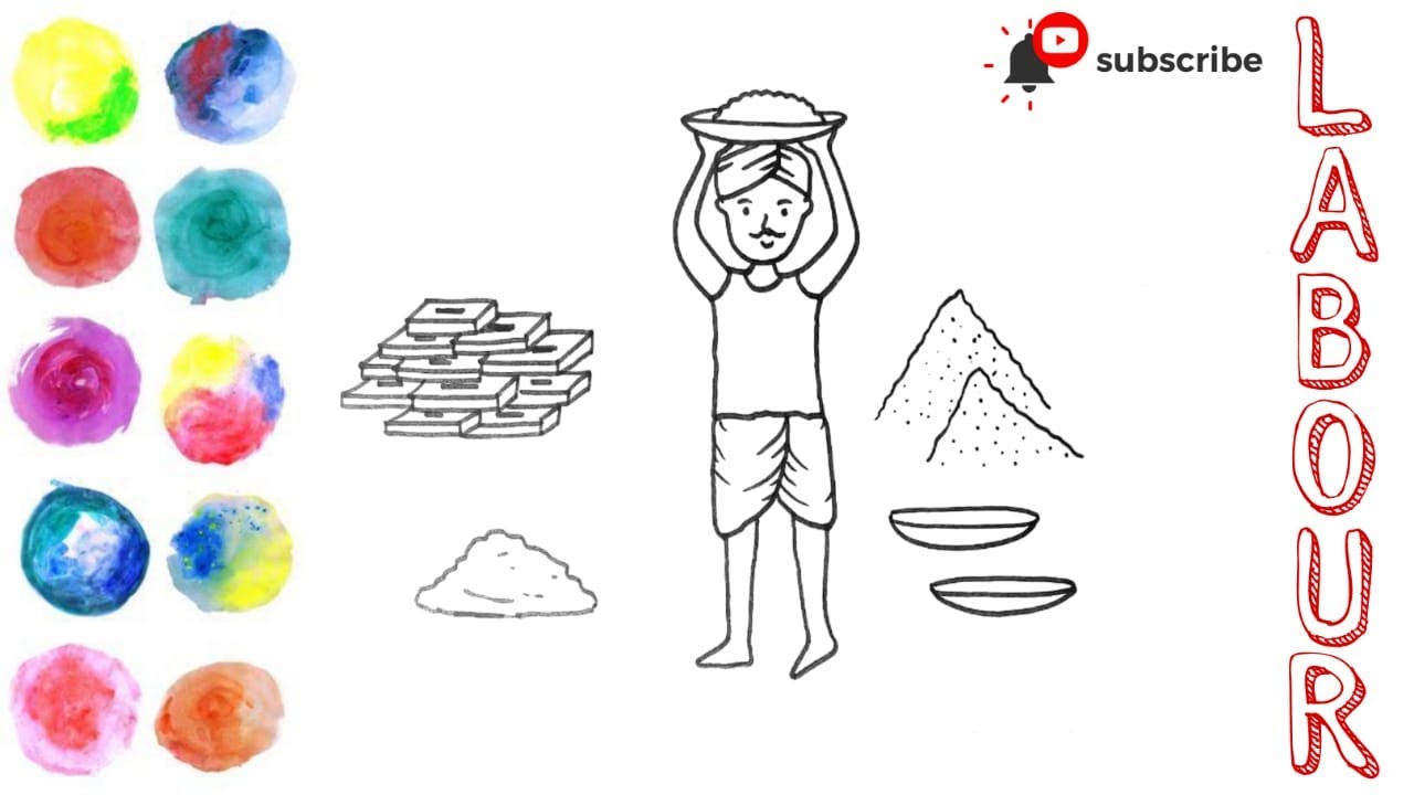 How to Draw a Labour | Easy & Simple Drawing of a Labour For Everyone ...