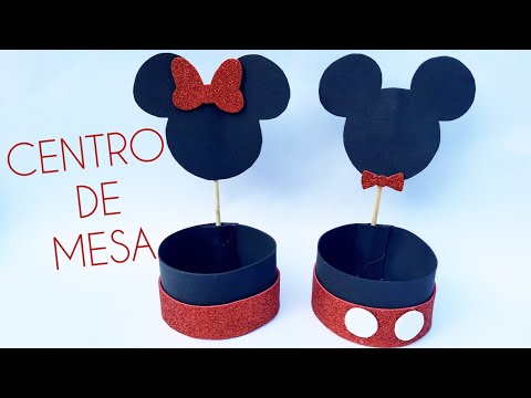 Como fazer CENTRO de MESA EM EVA  Minnie e Mickey | Lembrancinha em EVA ❤ Hellen Chagas
