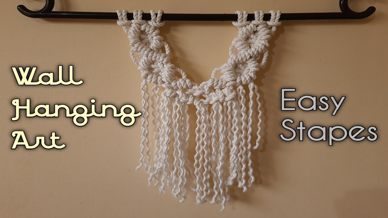 DIY: The Easiest Macramé Wall hanging you can make | Mini Macrame Tutorial for Complete ...