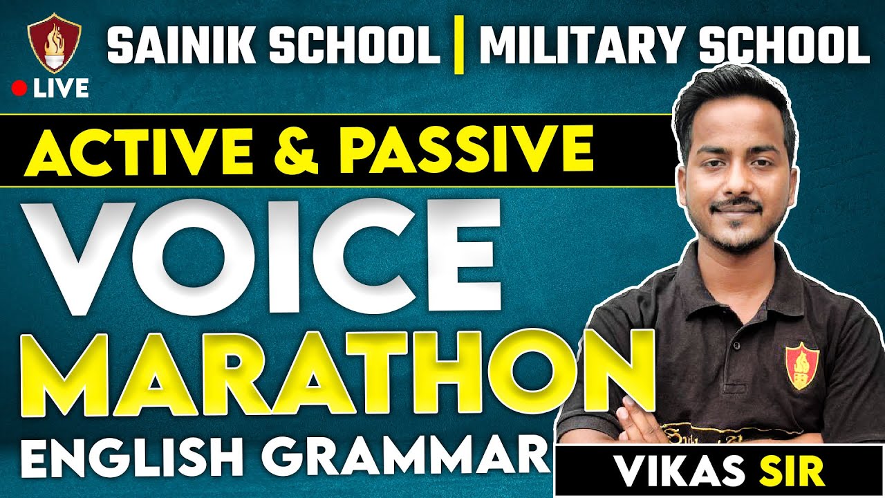 English Grammar Voice Marathon Sainik School | Sainik School Class 6 ...
