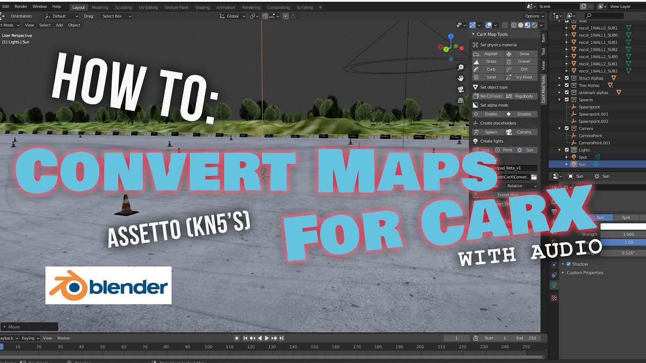 HOW TO: Convert Maps for CarX Online w/AUDIO | Blender Assetto kn5 ...
