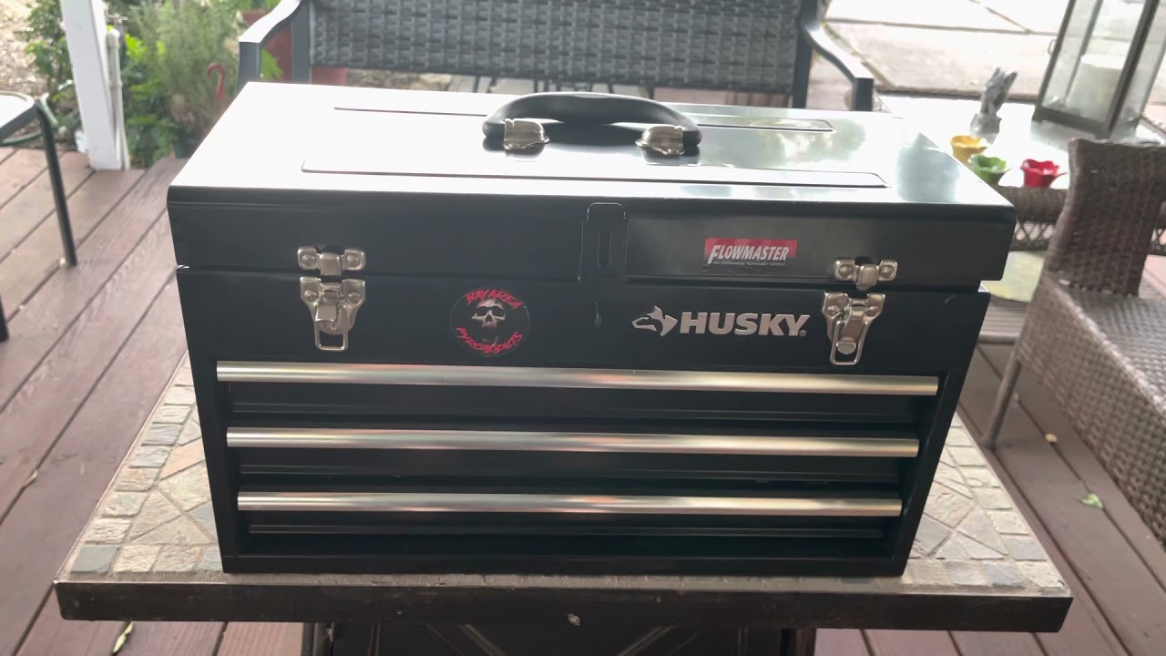 Husky 3 drawer portable box 20” - YouTube