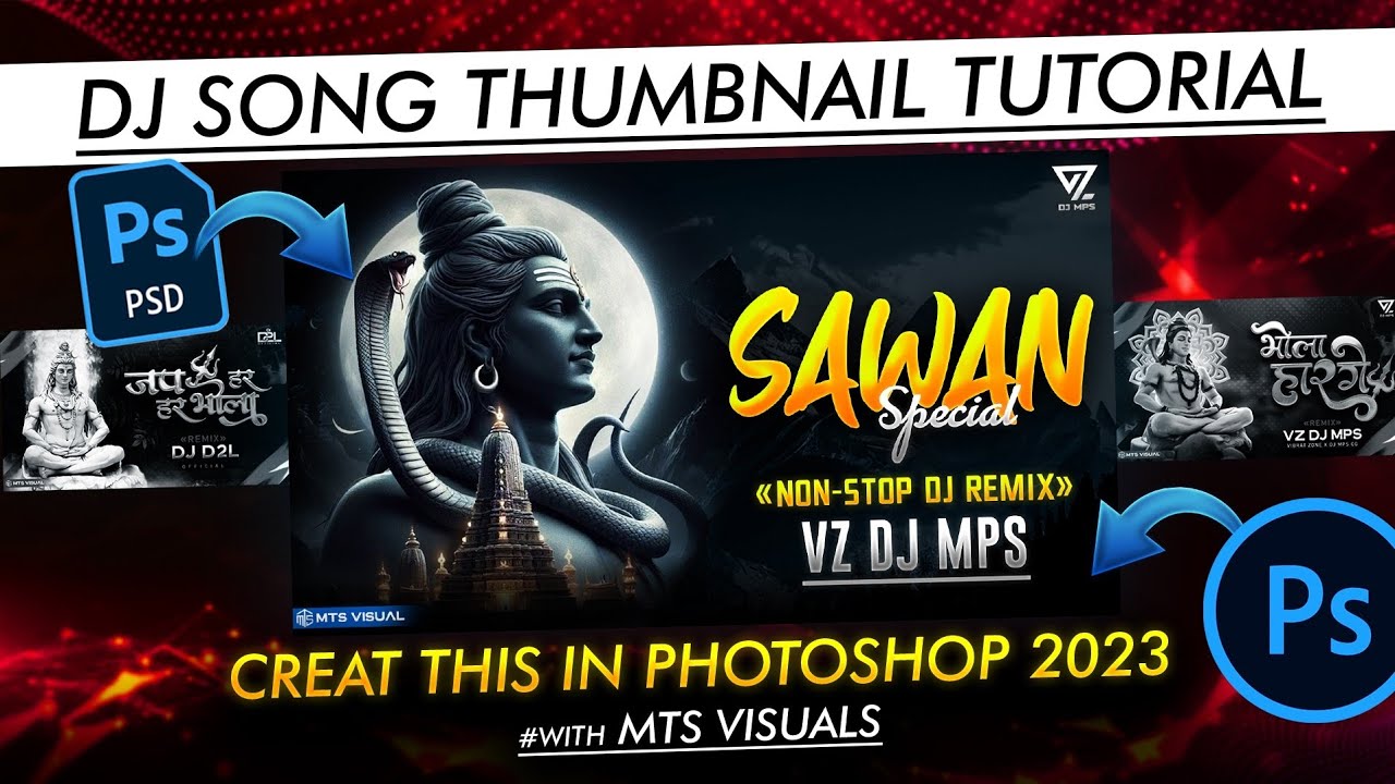 DJ SONG THUMBNAIL EDITING TUTORIAL || YOUTUBE BHAKTI DJ SONG THUMBNAIL ...