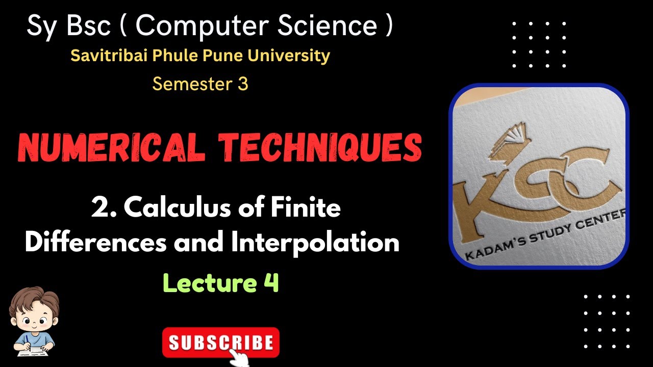 Sy BCS | Sem 3 | Numerical Techniques | 2. Calculus of Finite Differences & Interpolation | Lec ...