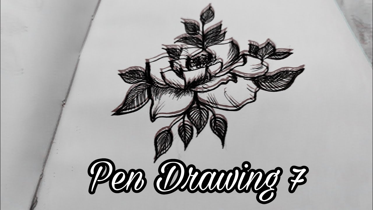 Easy Pen Drawing 7 || Art by aM. J - YouTube