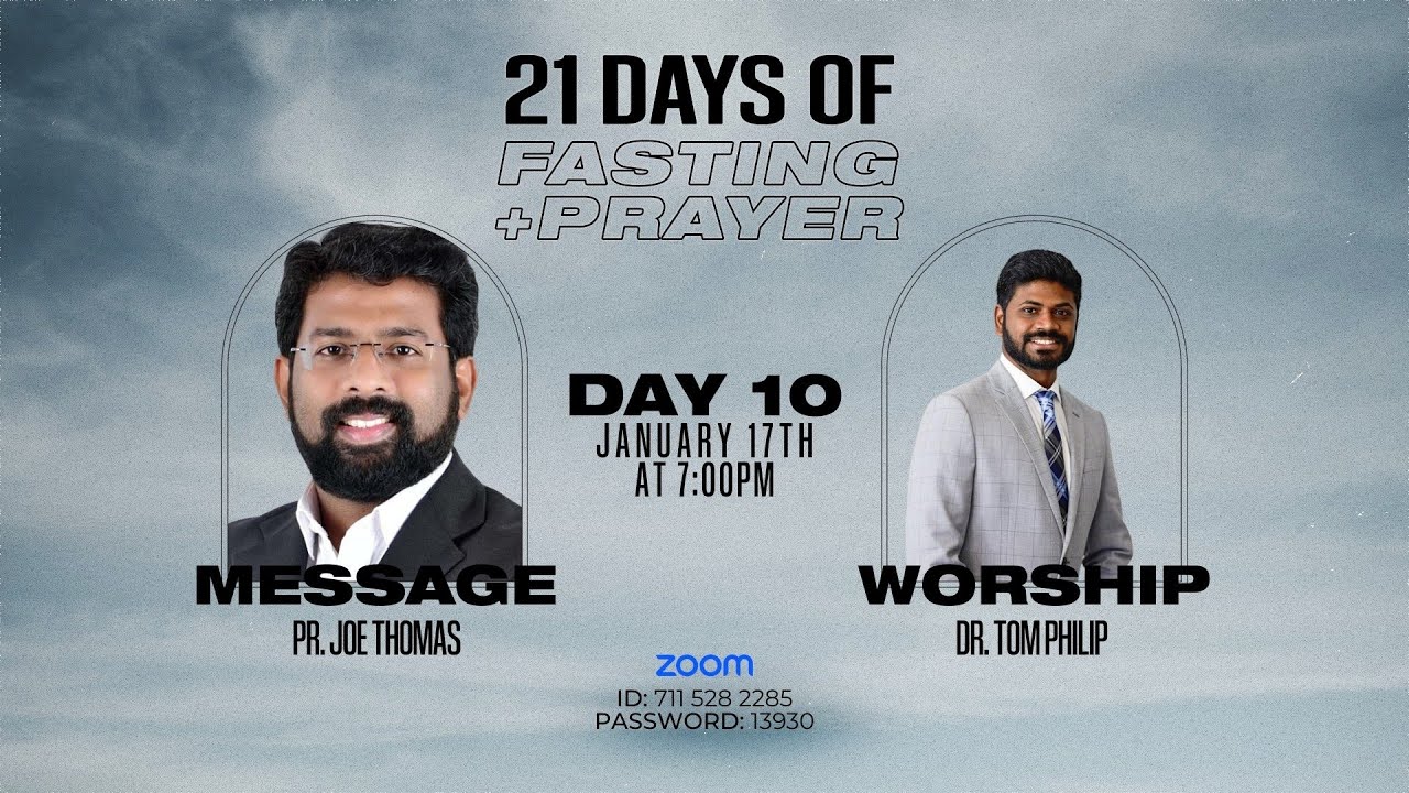 // PR. JOE THOMAS // 21 DAYS OF FASTING // METRO CHURCH - YouTube