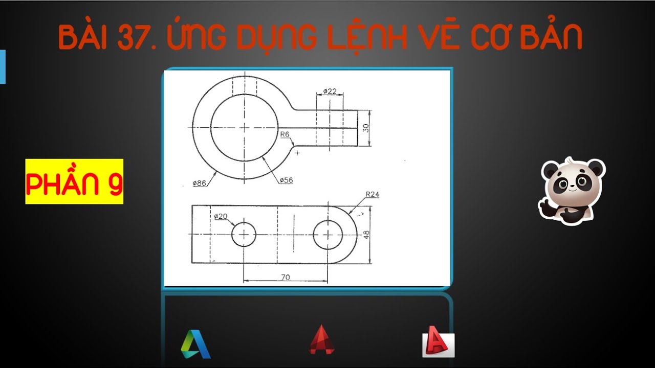 [AutoCAD 2D] Bài 37. Ứng dụng các lệnh vẽ cơ bản (P9) Apply basic drawing commands - YouTube
