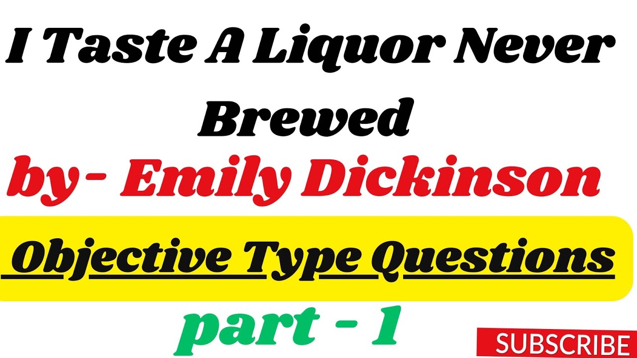 BA 3rd Year|New Literature in English|Objective Ques.|Emily Dickinson-I ...