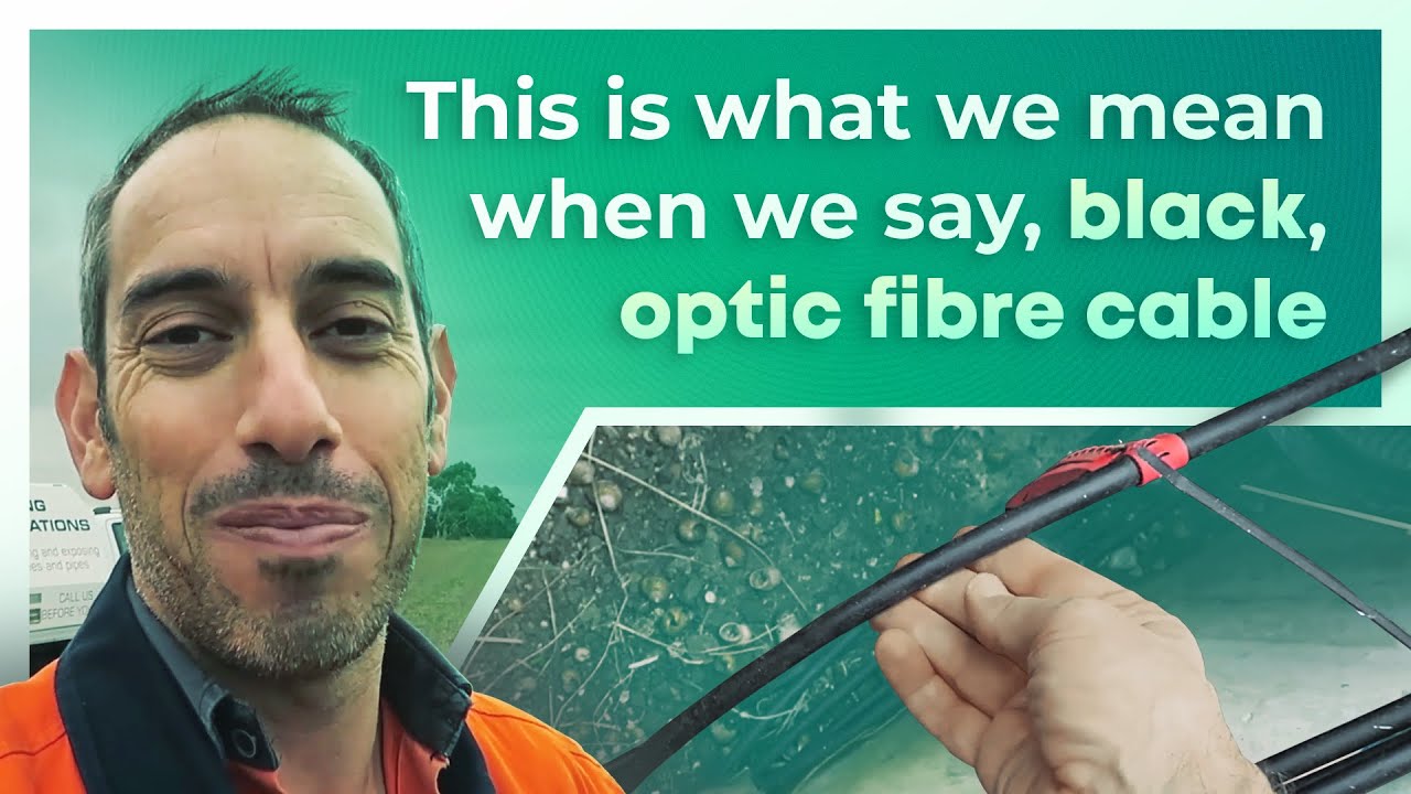 Telecom Telstra black optic fibre cable - YouTube