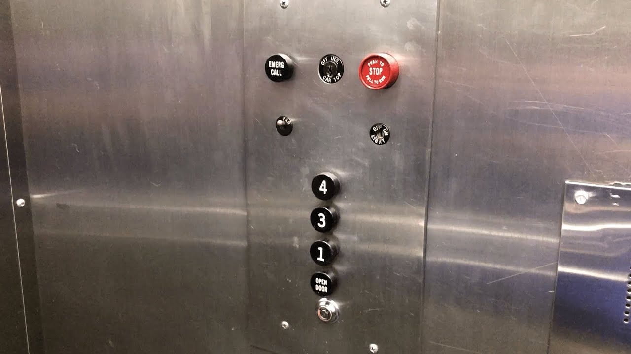 Vintage Otis Black Button Elevator at 301 W 4th Street, Royal Oak MI ...