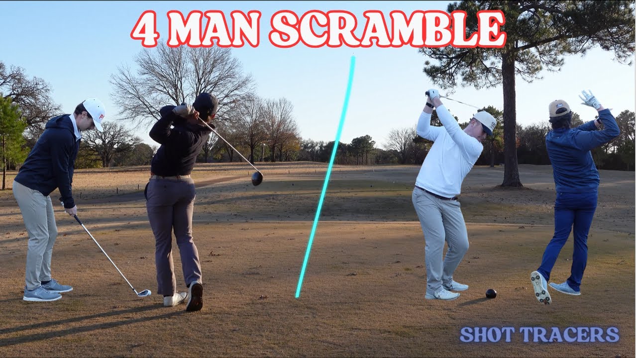 4 Man Scramble | We Go LOW! | 9 Holes w/ SHOT TRACERS - YouTube