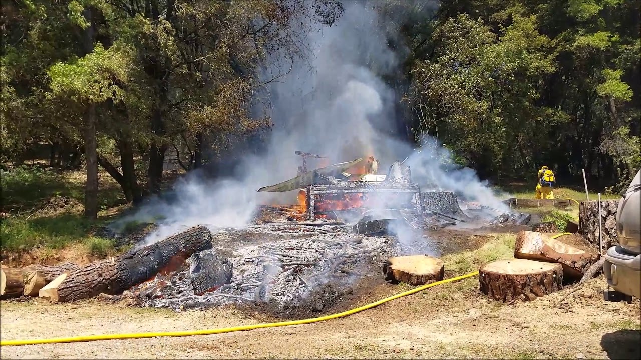 Shed Fire, Glencoe Calaveras county CA. - YouTube