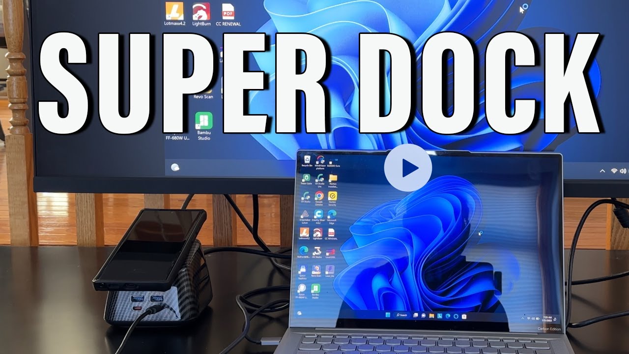 All-in-One Docking Station with AC Outlets for Workstation - YouTube