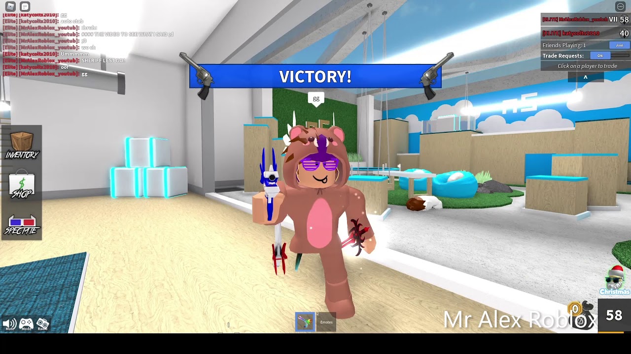 Mr Alex Roblox play mm2 with his friend - YouTube