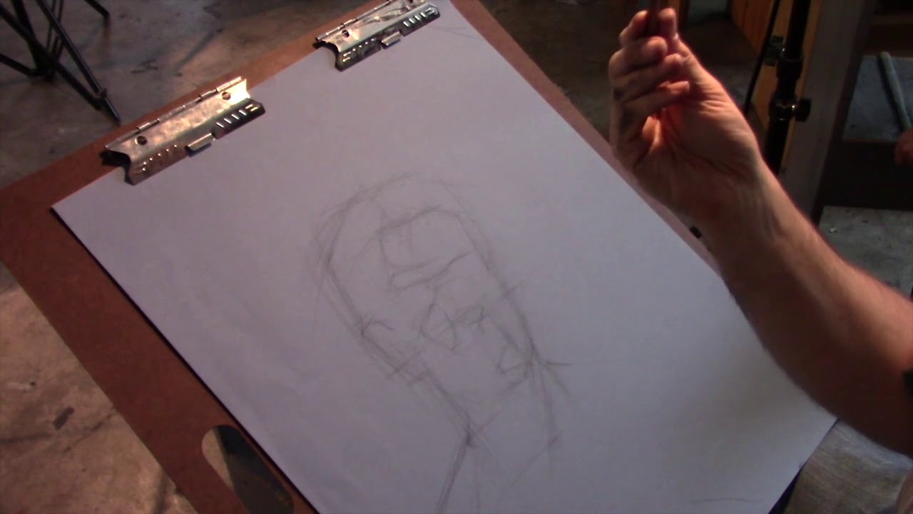 How to draw a Self Portrait Demo from a Mirror - YouTube