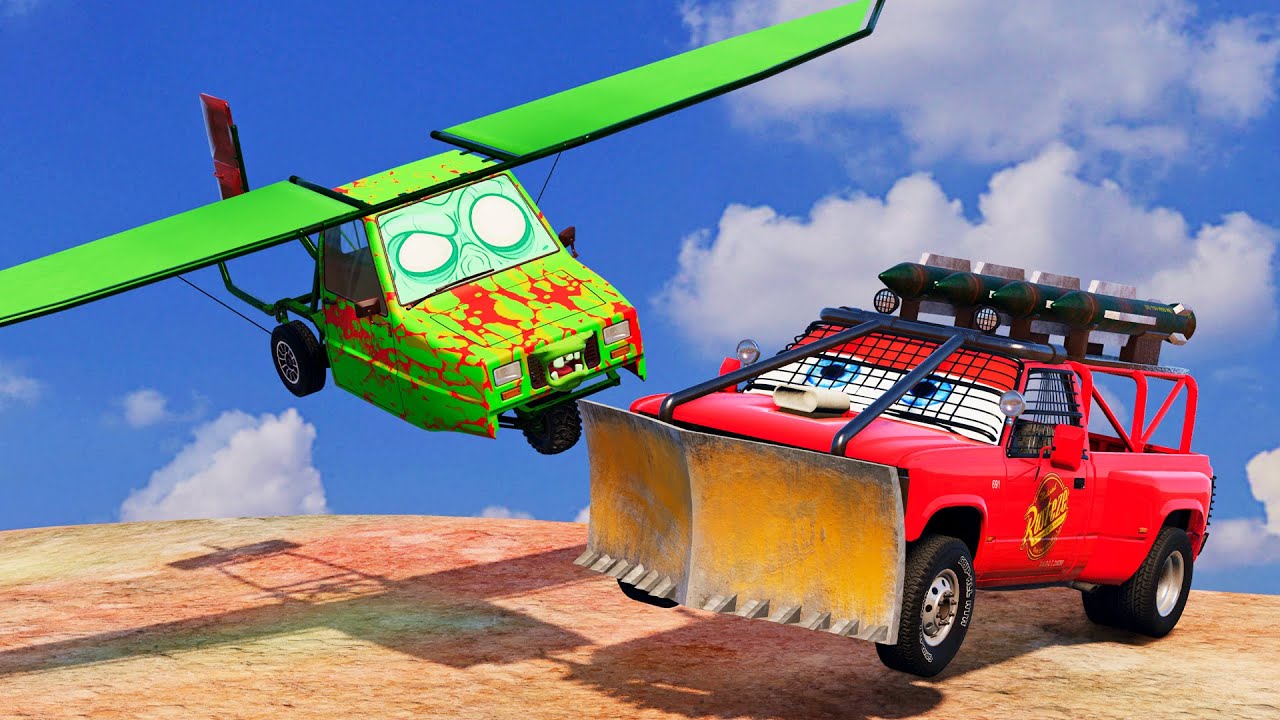 Episode 72 - Missile McQueen VS Flying Chuck Loader Zombie Slime Mega ...