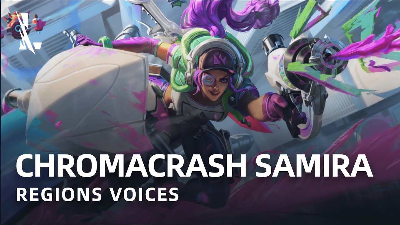 Wild Rift - Chromacrash Samira Voices (CN, ENG, BR, KR, JP) - YouTube