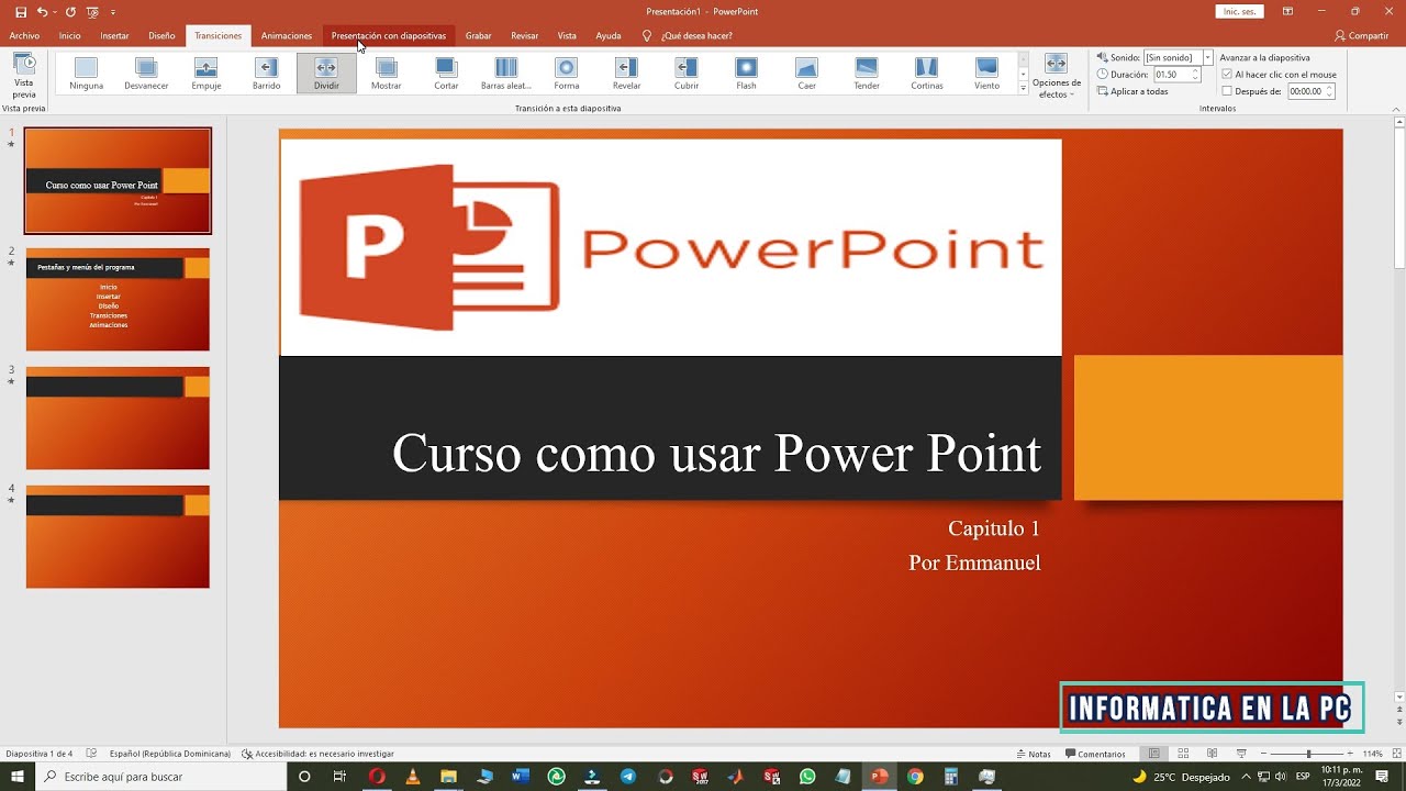 Curso de básico de como usar Power Point para principiantes (parte 1 ...