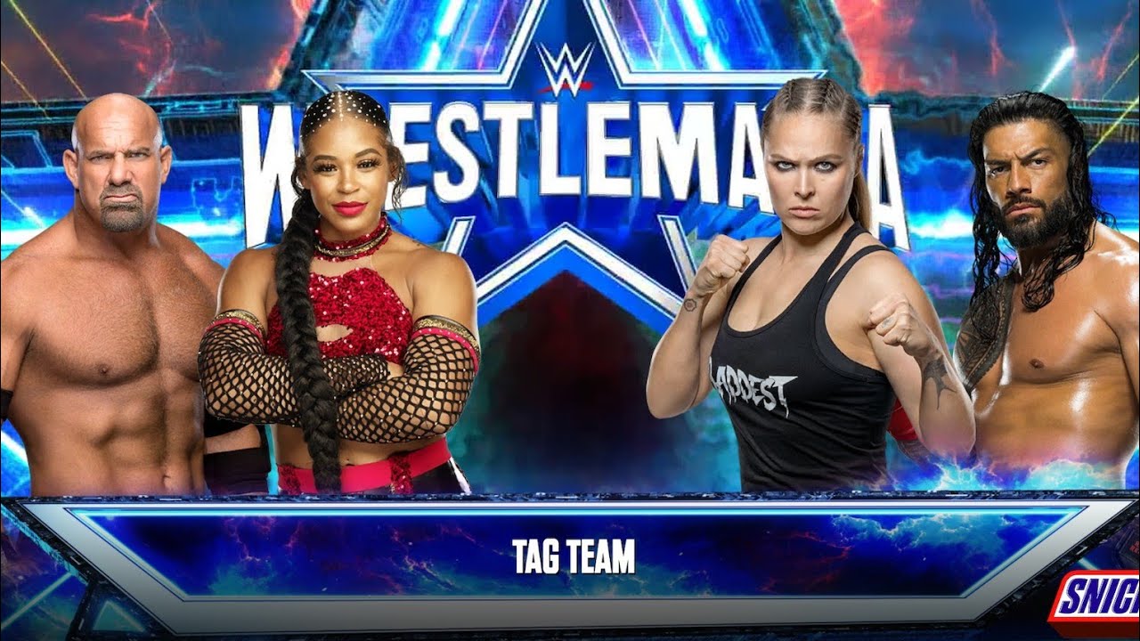 Ronda Rousey Roman reigns vs Bianca belair Goldberg - YouTube