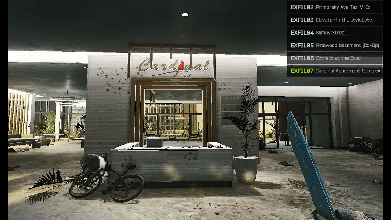 Exit "Cardinal Apartment Complex" - Escape from Tarkov 0.13.5 - YouTube